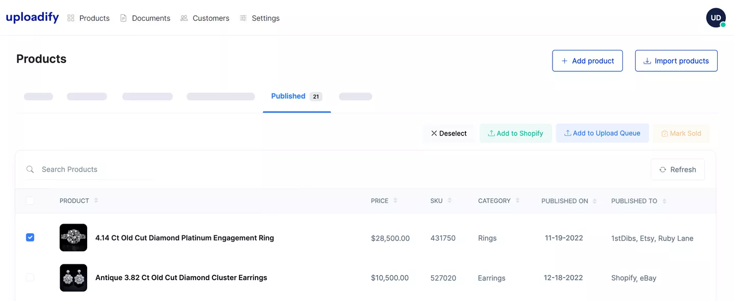 Uploadify | AI-Powered Inventory & eCommerce Manager for Jewelry